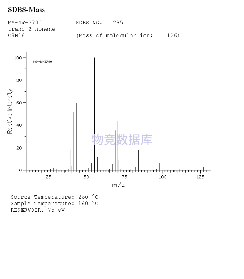 2 壬烯trans 2 Nonene6434 78 2参数,分子结构式,图谱信息 物竞化学品数据库 专业、全面的化学品基础数据库