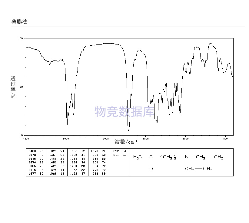 1 二乙胺基 3 丁酮1 Diethylamino 3 Butanone3299 38 5参数,分子结构式,图谱信息 物竞化学品数据