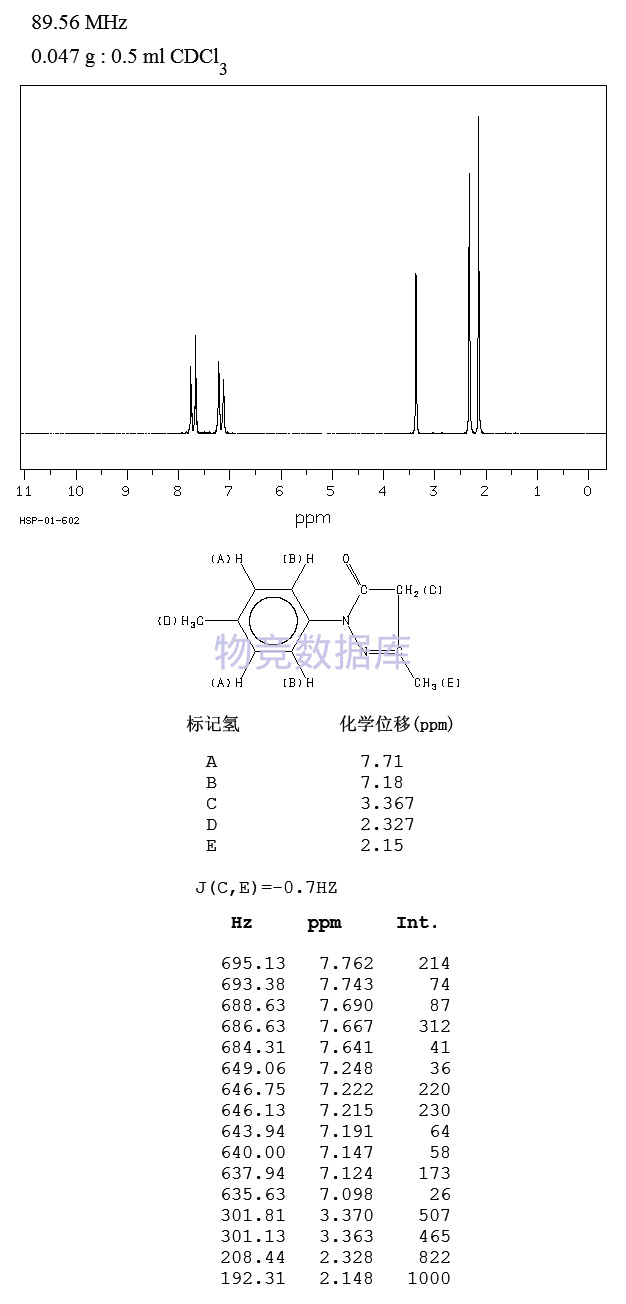 3 甲基 1 对甲苯基 5 吡唑啉酮3 Methyl 1 P Toyl 5 Pyrazolone86 92 0参数,分子结构式
