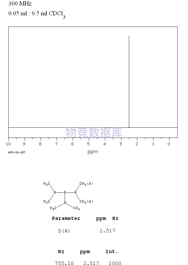 三二甲胺基硼烷trisdimethylaminoborane4375 83 1参数,分子结构式,图谱信息 物竞化学品数据库