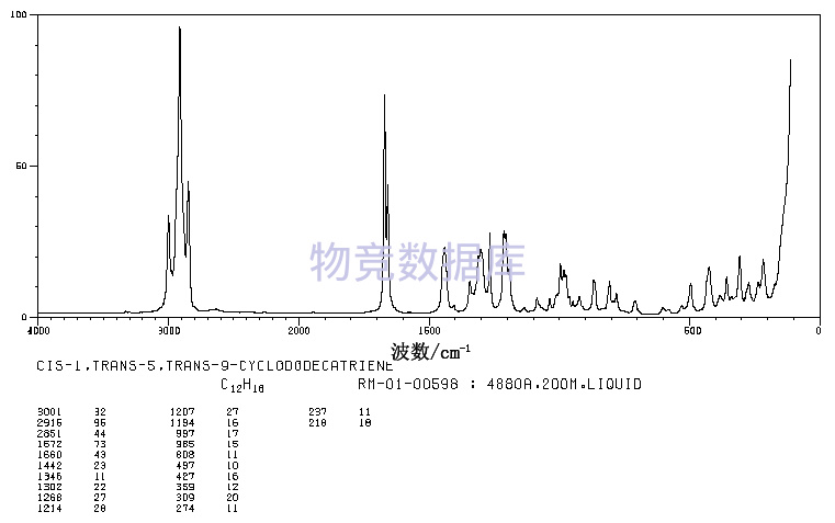 反反顺 159 环十二烷基三烯transtranscis 159 Cyclododecatriene706 31 0参数