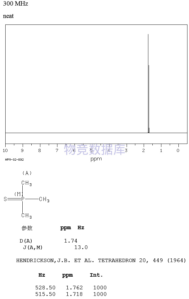 三甲基硫膦trimethylphosphine Sulfide2404 55 9参数,分子结构式,图谱信息 物竞化学品数据库 专业