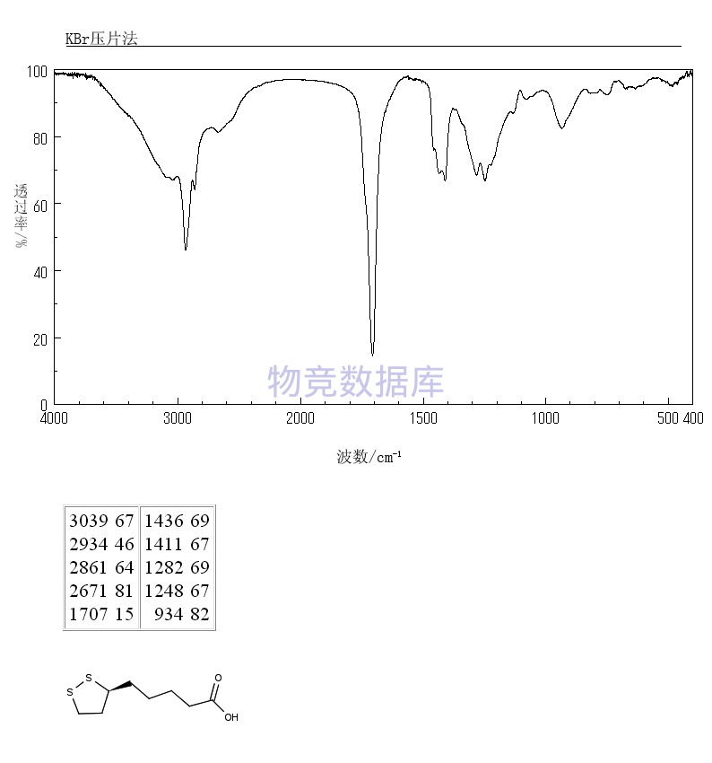 S α 硫辛酸s α Lipoic Acid1077 27 6参数,分子结构式,图谱信息 物竞化学品数据库 专业、全面的化学
