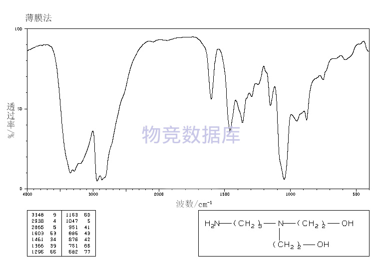 N 3 氨丙基二乙醇胺n 3 Aminopropyldiethanolamine4985 85 7参数,分子结构式,图谱信息