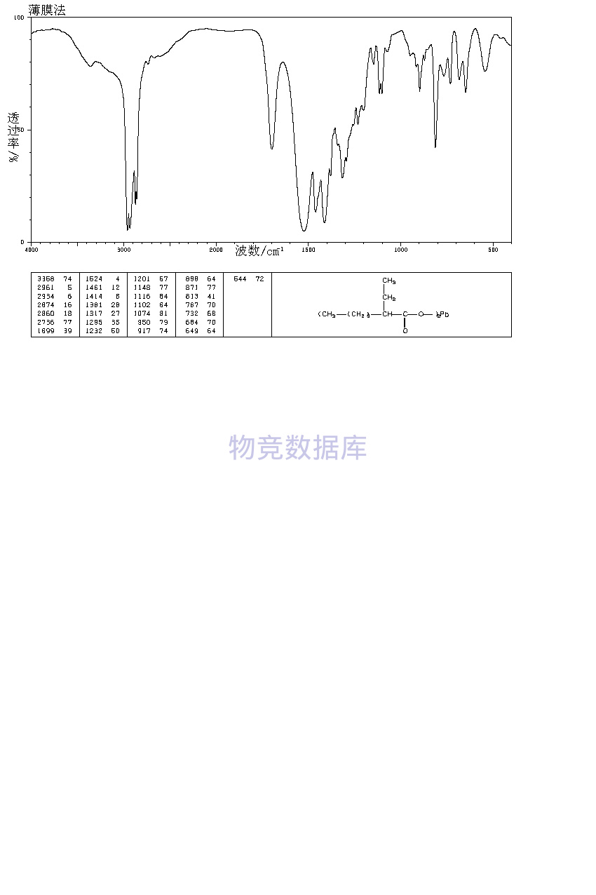 2 乙基己基铅2 Ethylhexanoate301 08 6参数,分子结构式,图谱信息 物竞化学品数据库 专业、全面的化学品基础数据库